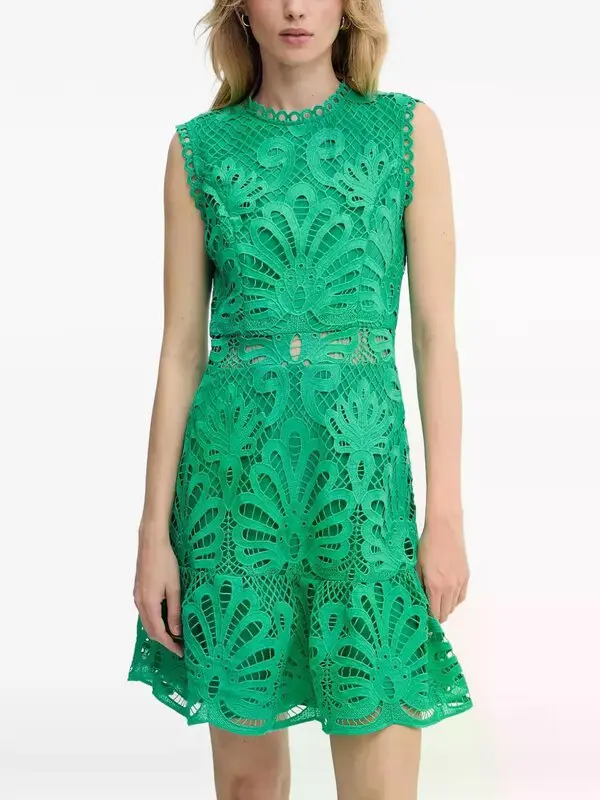 MORGAN Lace-detailing Mini Dress - Green