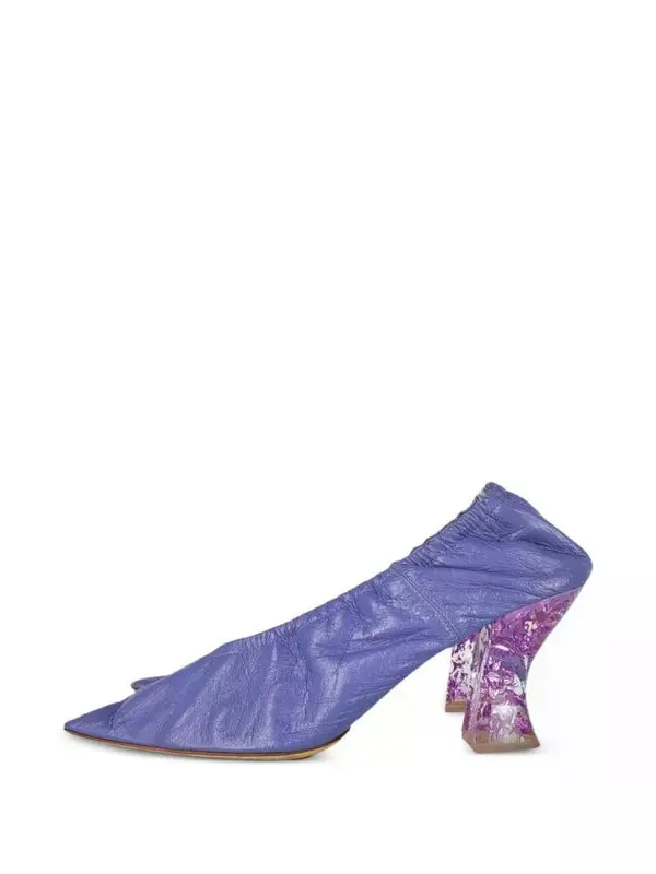 Bottega Veneta Glitter-detail Almond-toe Pumps - Purple