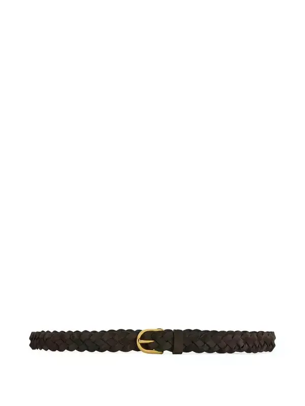 LARDINI Braided Leather Belt - Brown