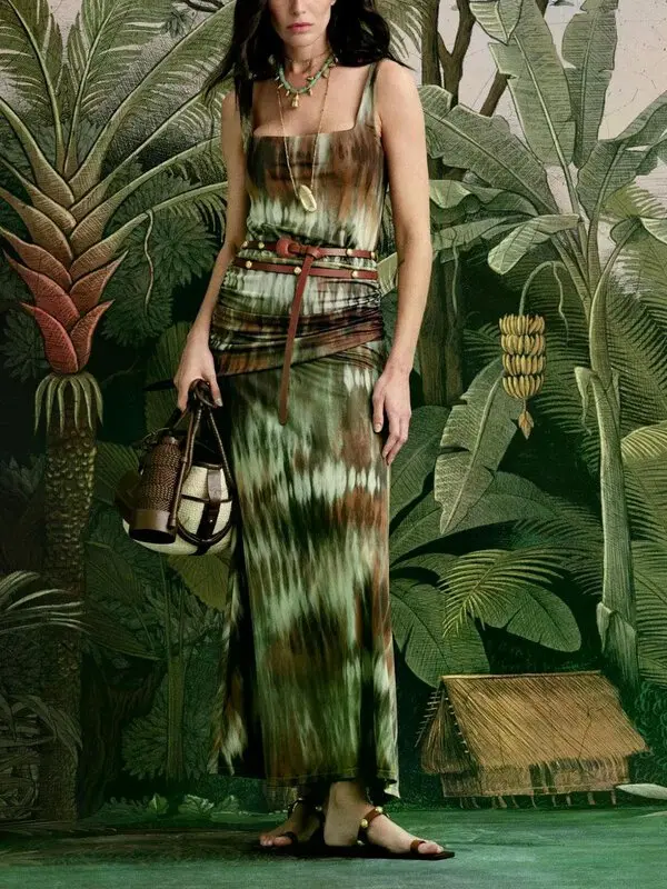 Johanna Ortiz Plant Of Joy Abstract-pattern Midi Dress - Brown