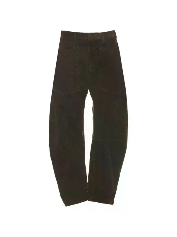 NILI LOTAN Corduroy-effect Trousers - Brown