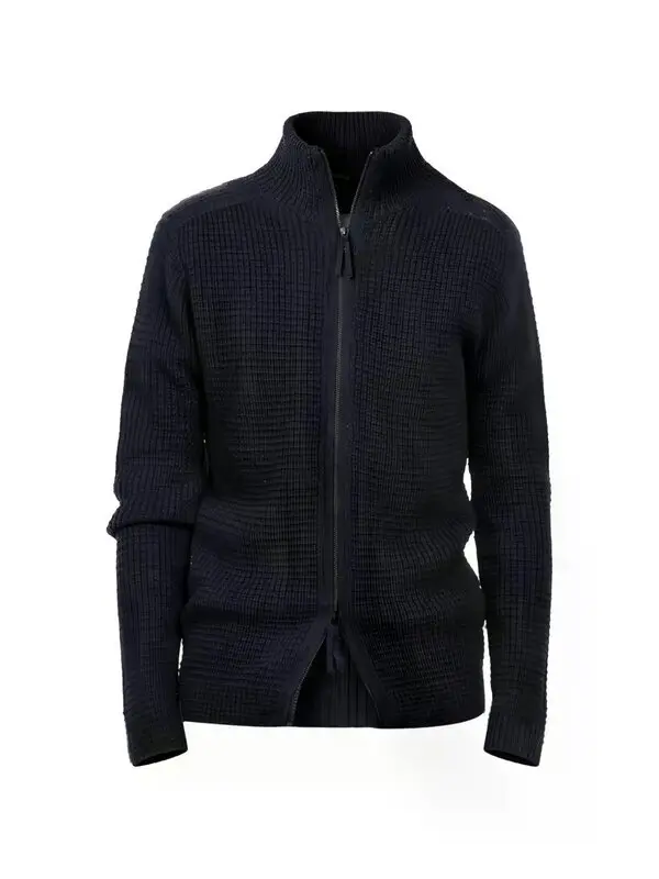 HANNES ROETHER Textured Zip Jacket - Blue
