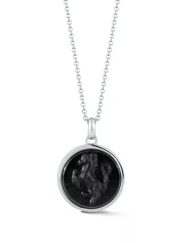 Mateo Onyx Stallion-carving Pendant Necklace