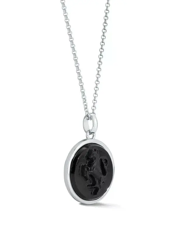 Mateo Onyx Stallion-carving Pendant Necklace