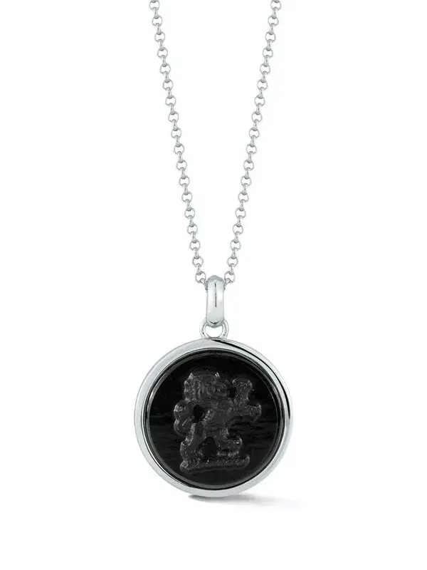 Mateo Onyx Lion-carving Pendant Necklace