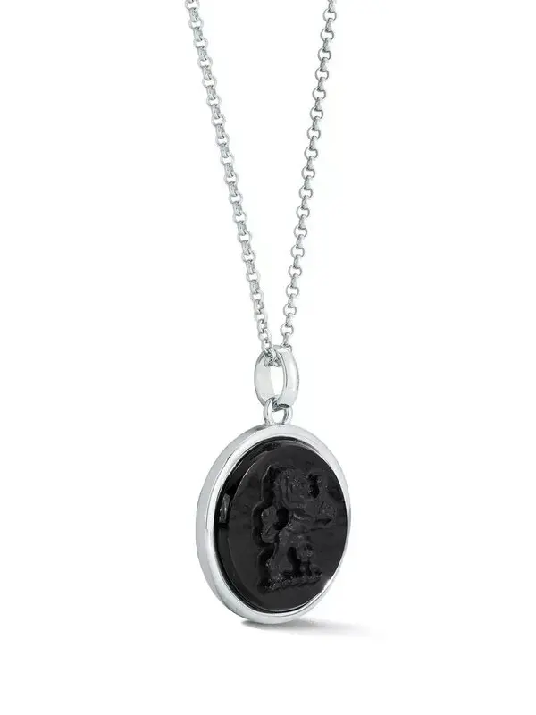 Mateo Onyx Lion-carving Pendant Necklace