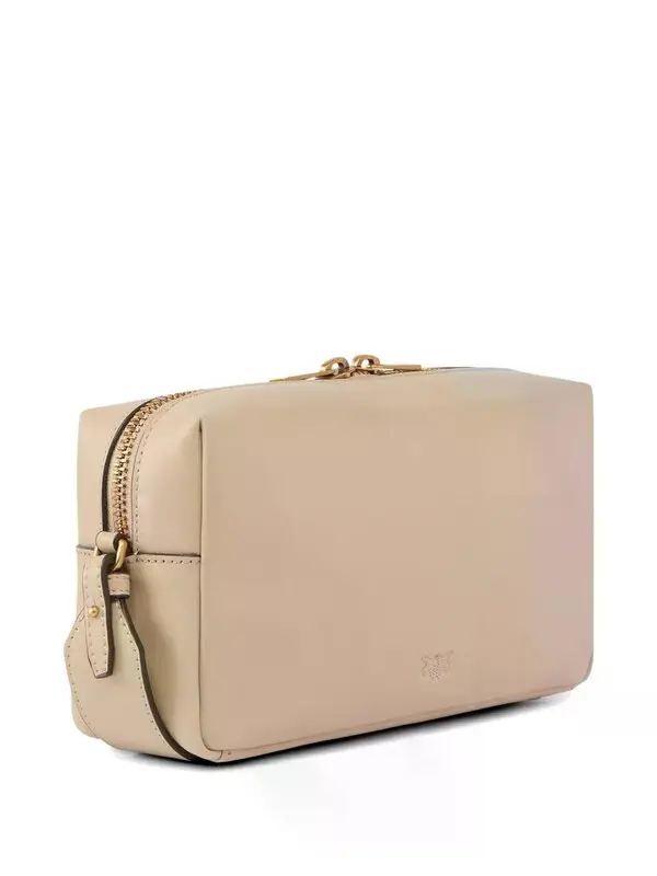 Pinko Horizontal Zip-fastening Leather Shoulder Bag - Neutrals
