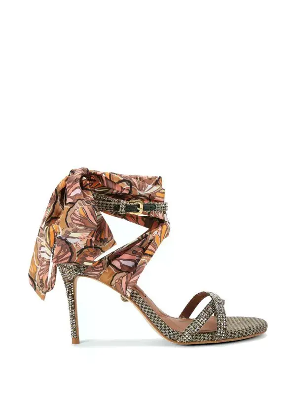 Kurt Geiger Houndstooth Crystal Embellished Sandals