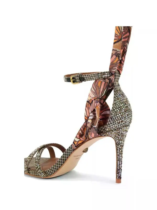 Kurt Geiger Houndstooth Crystal Embellished Sandals