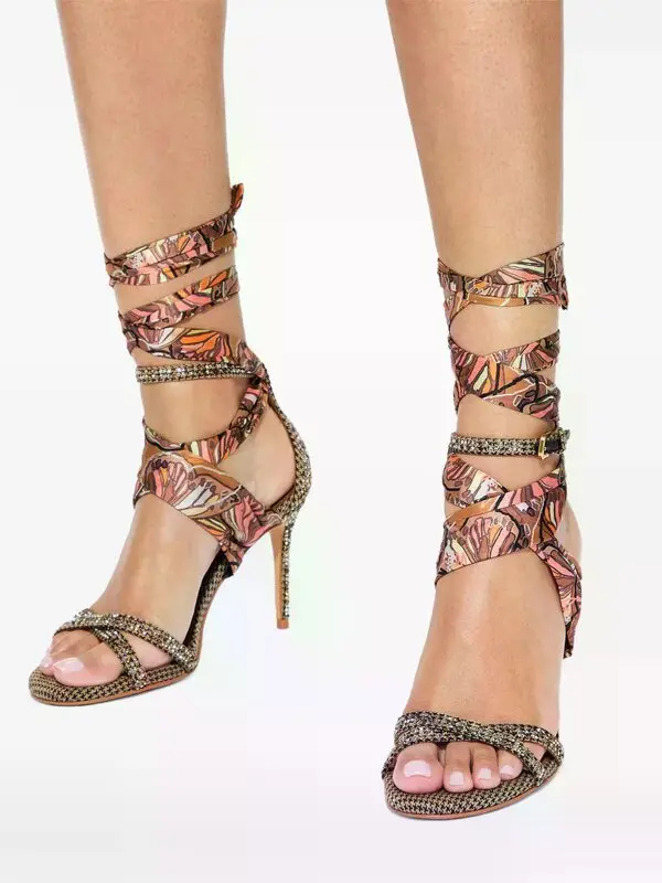 Kurt Geiger Houndstooth Crystal Embellished Sandals