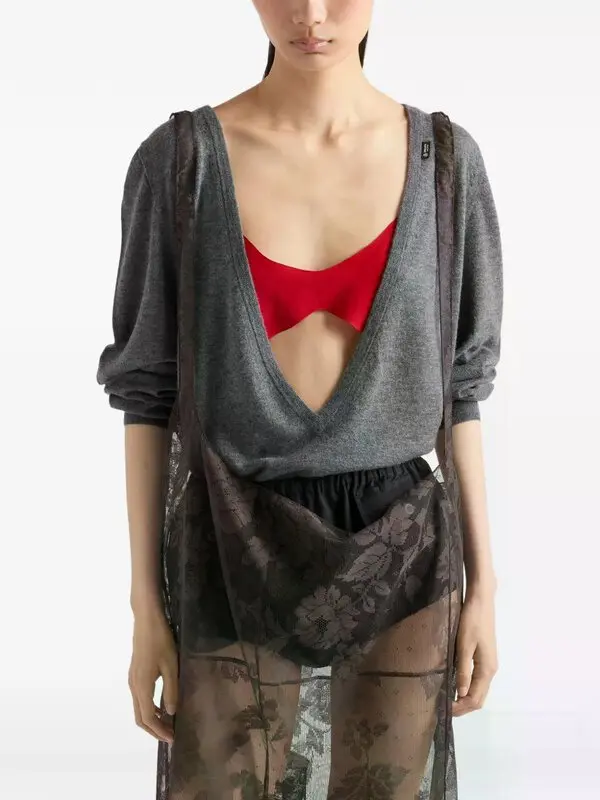Prada Crepe De Chine Deconstructed Top - Red
