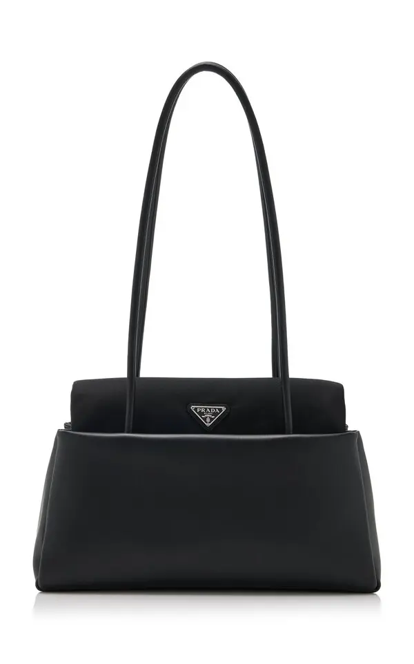 Prada Passage Nylon And Leather Shoulder Bag - Black
