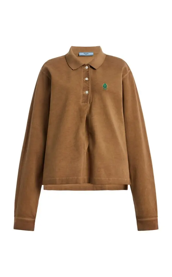 Prada Cotton Pique Polo Shirt - Khaki