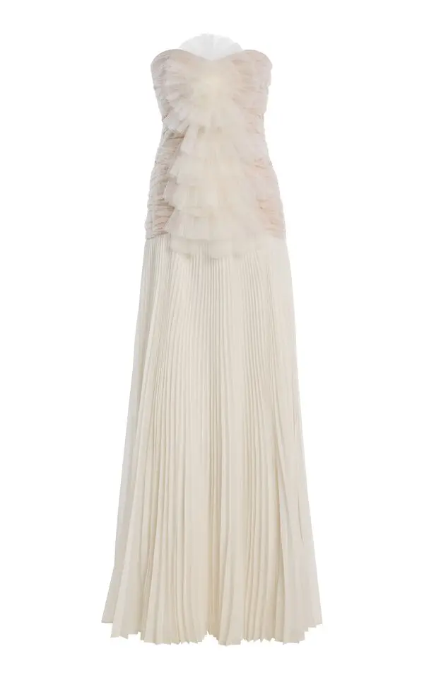Alexis Seraphina Strapless Lace Maxi Dress - White