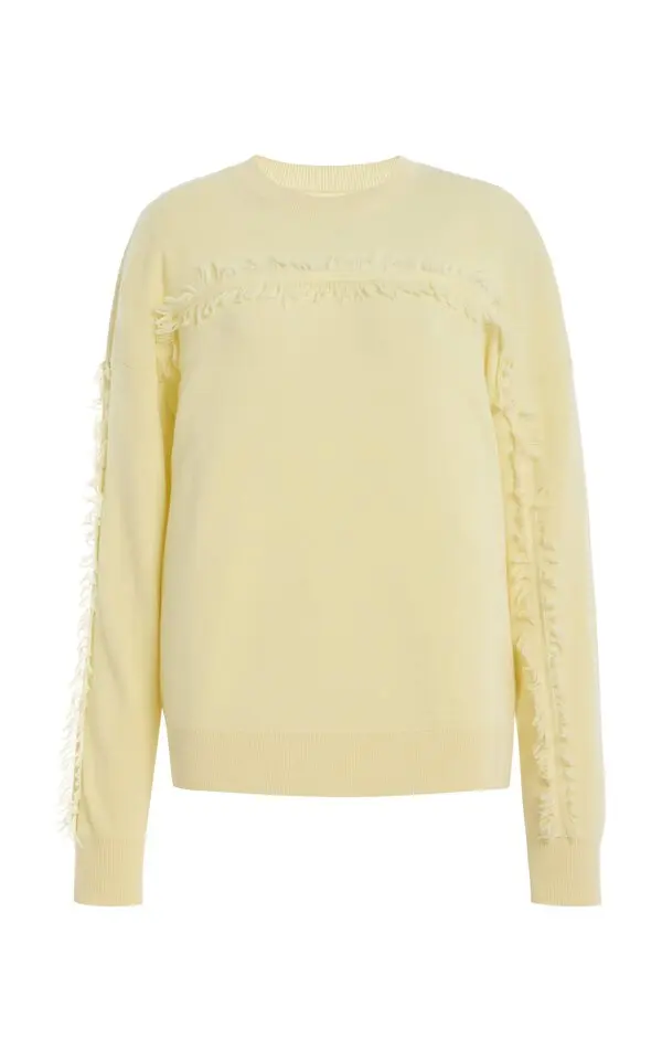 ZANKOV Fringed Merino Wool Sweater - Yellow