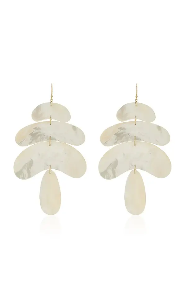 TEN THOUSAND THINGS 18k Yellow Gold Mother Of Pearl Earrings - White