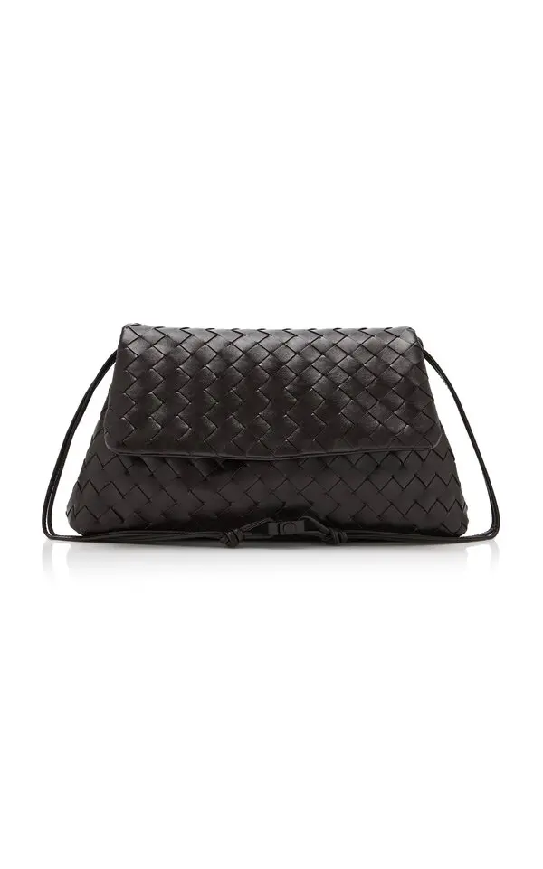 Bottega Veneta Giorno Intrecciato Leather Dust Bag - Brown