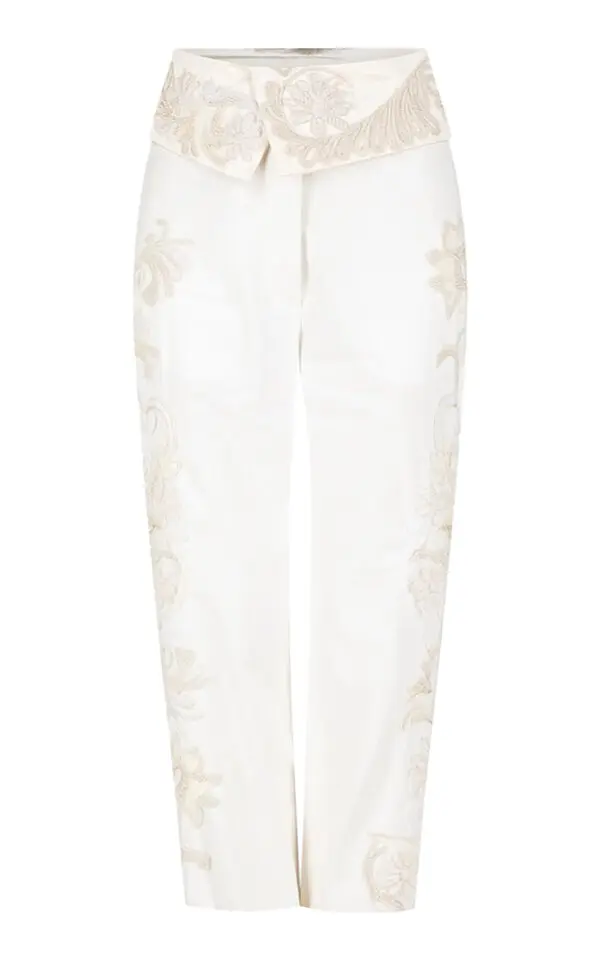Dries Van Noten Embroidered Capri Pants