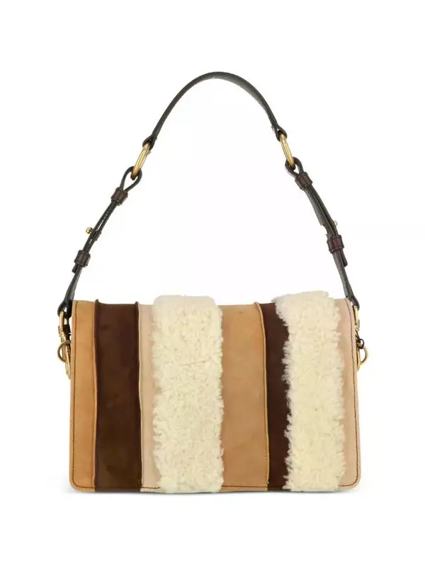 TOD'S Shearling-trim Shoulder Bag