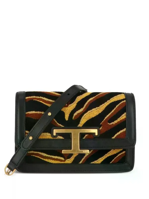 TOD'S Animal-print Shoulder Bag - Black