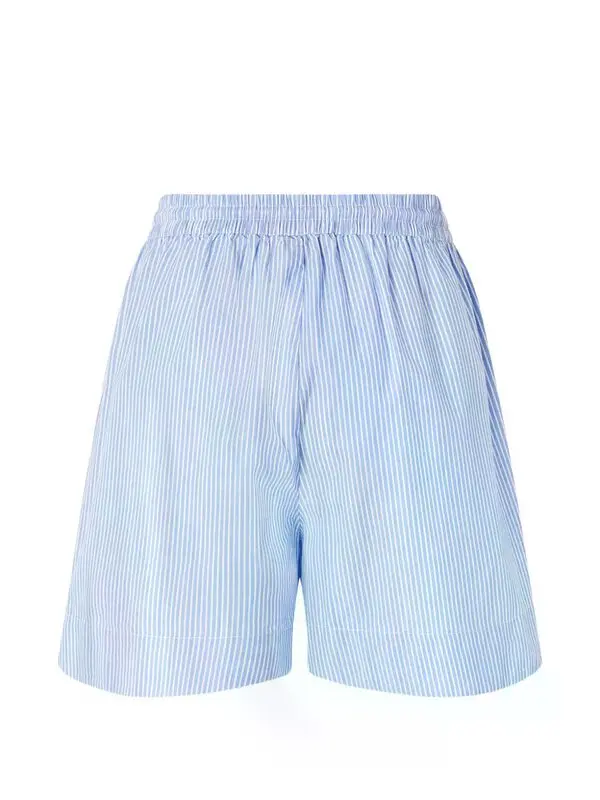 Pinko Striped Cotton Poplin Drawstring Shorts