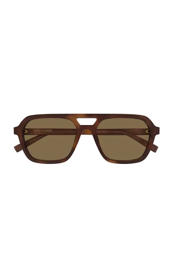 Saint Laurent Aviator Acetate Sunglasses - Brown