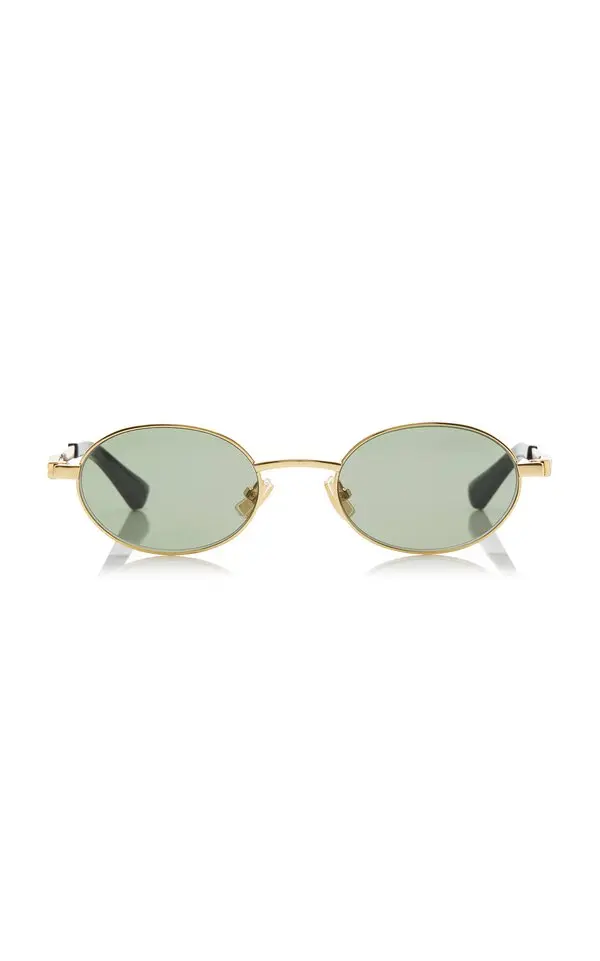 Bottega Veneta Round-frame Metal Sunglasses - Gold