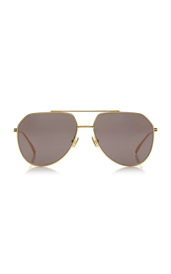 Bottega Veneta Aviator-frame Metal Sunglasses - Gold