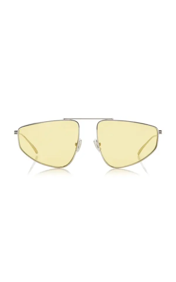 Bottega Veneta Aviator Metal Sunglasses - Yellow