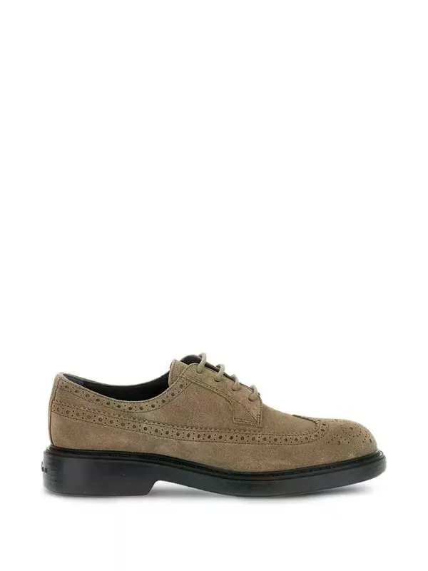 Hogan Perforated Suede Oxford Shoes - Neutrals