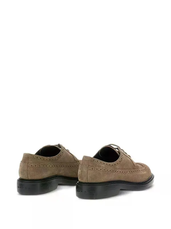 Hogan Perforated Suede Oxford Shoes - Neutrals