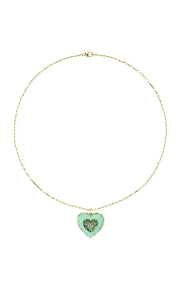 EMILY P. WHEELER Rock Heart 18k Yellow Gold -stone Necklace - Green