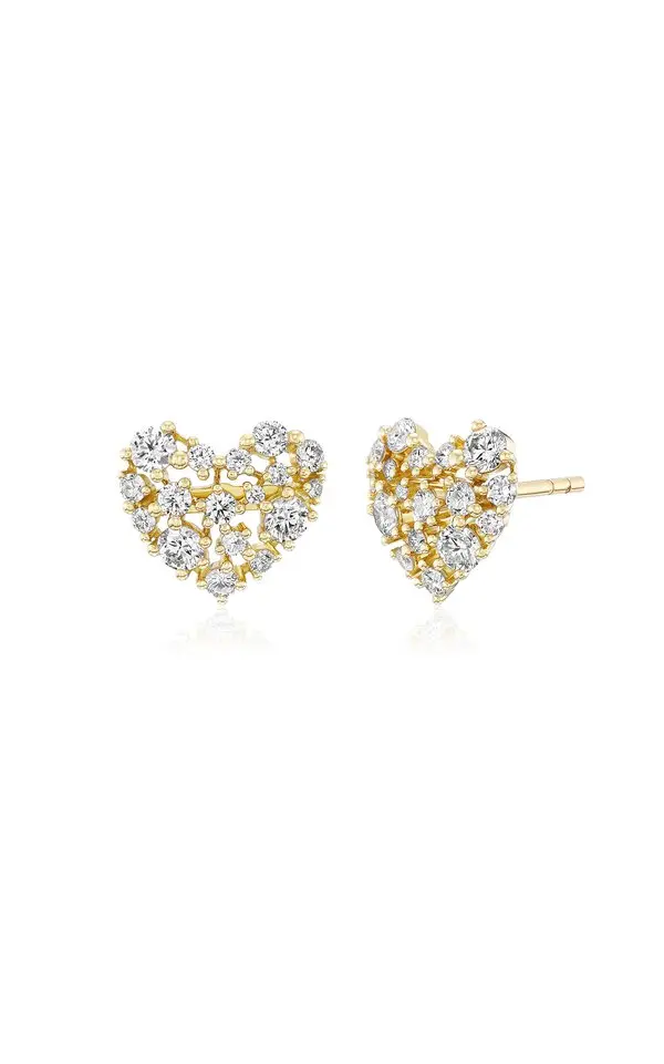 EMILY P. WHEELER Lacey 18k Yellow Gold Diamond Earrings - White