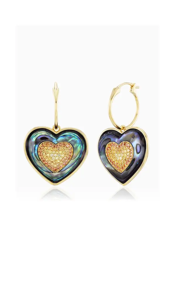 EMILY P. WHEELER Rock Heart 18k Yellow Gold -stone Earrings - Multi
