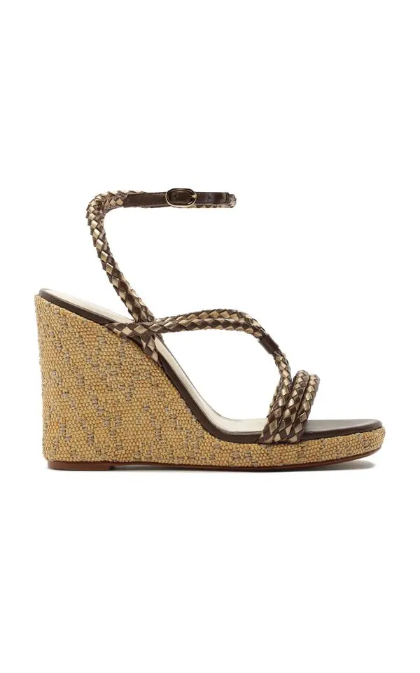 ALEXANDRE BIRMAN Elba Leather Wedge Sandals - Multi