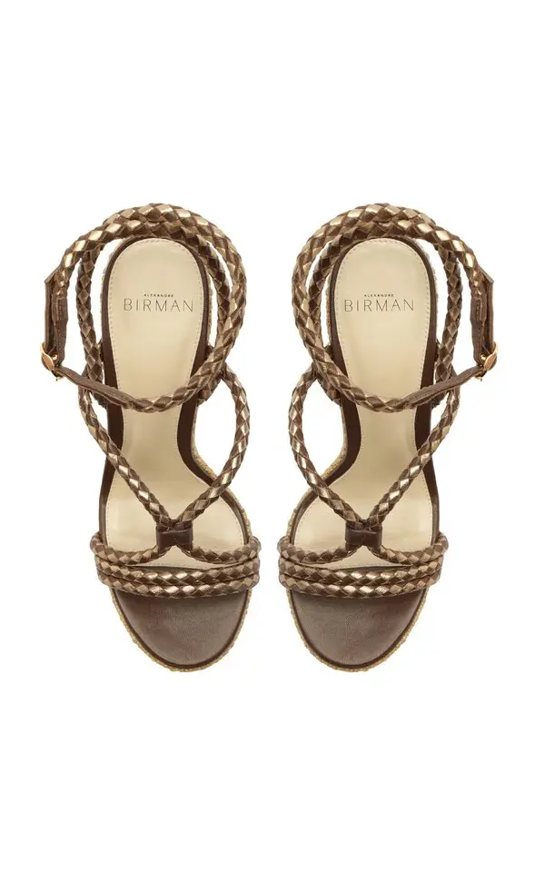 ALEXANDRE BIRMAN Elba Leather Wedge Sandals