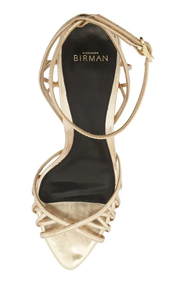 ALEXANDRE BIRMAN Solene Leather Sandals - Gold