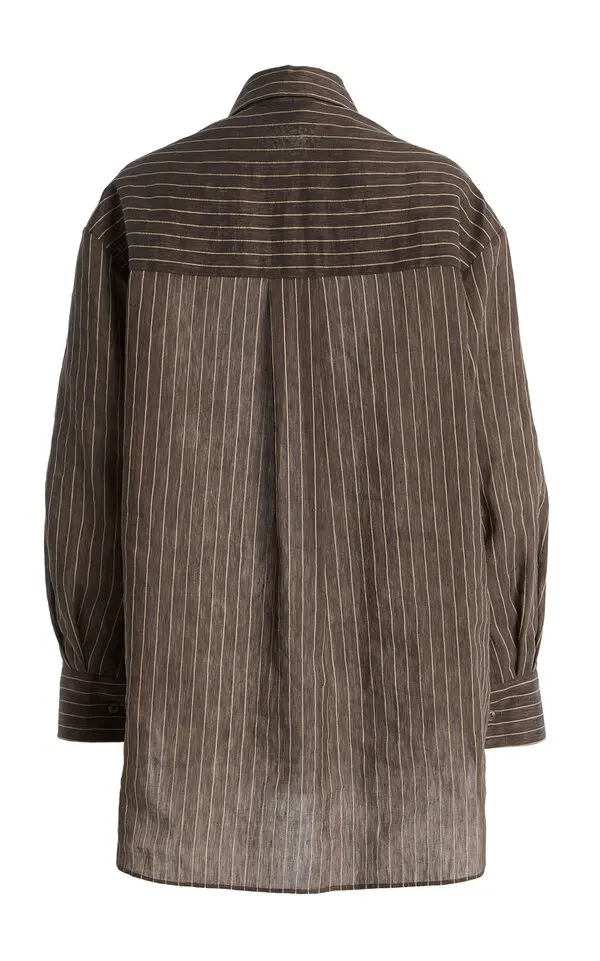KALLMEYER Dani Pinstriped Linen-blend Shirt