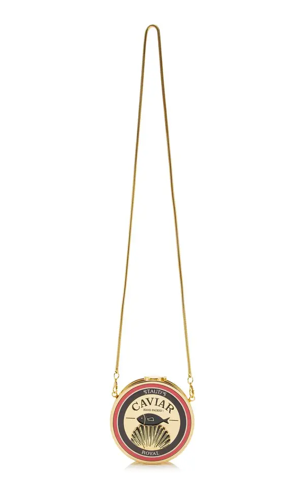 Staud Caviar Metal Tin Clutch - Gold
