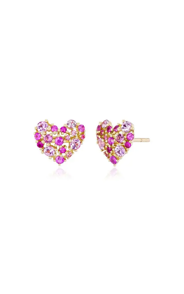 EMILY P. WHEELER Lacey 18k Yellow Gold Multi-stone Stud Earrings - Pink