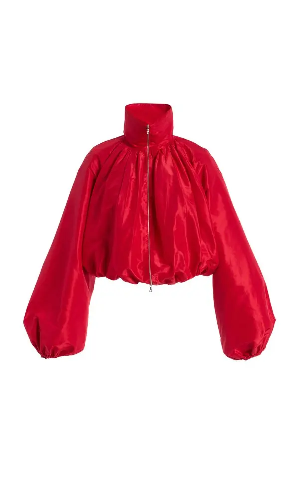 Adam Lippes Simone Silk Taffeta Jacket - Red