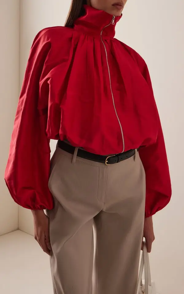 Adam Lippes Simone Silk Taffeta Jacket