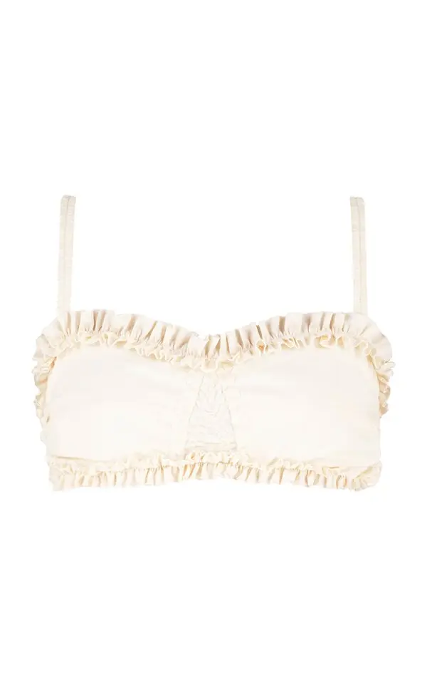Dries Van Noten Carly Bis Slub Cotton-poplin Bra Top - Neutral
