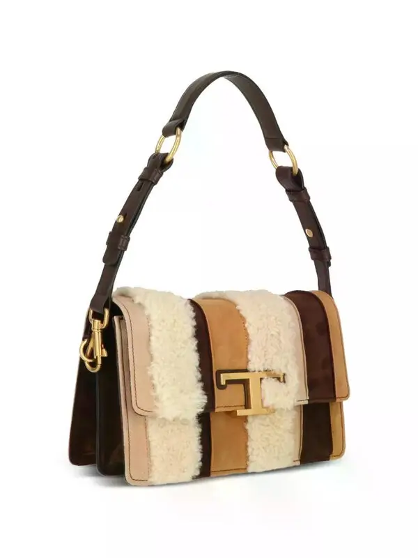 TOD'S Quilted Shearling Shoulder Bag