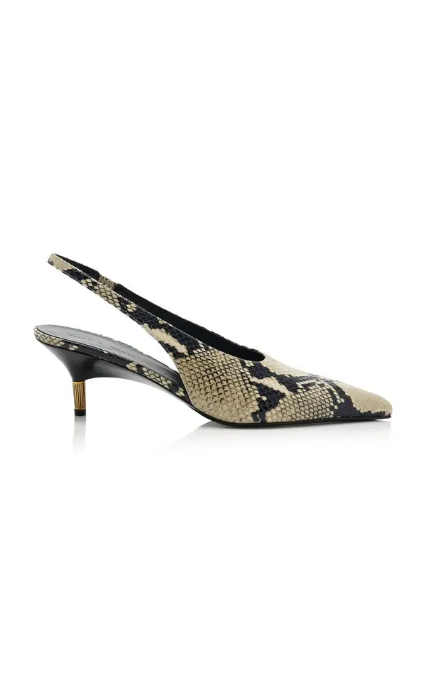 Khaite Bella Snake-effect Slingback Pumps - Python