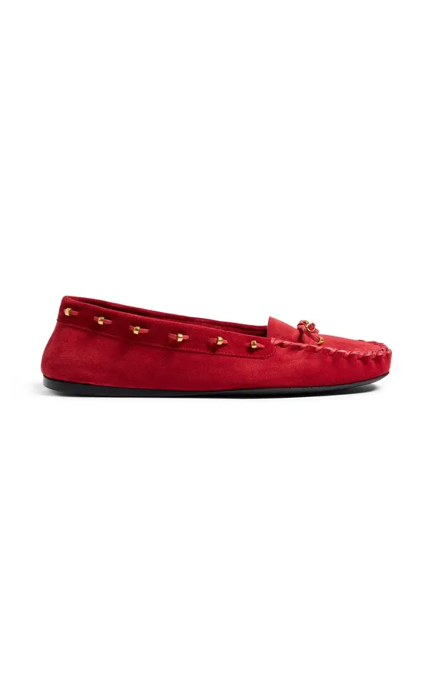 Khaite Milly Suede Moccasins - Red
