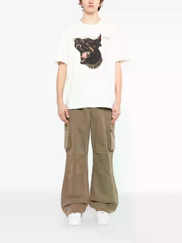 IH NOM UH NIT Graphic-print Crew Neck T-shirt - Neutrals
