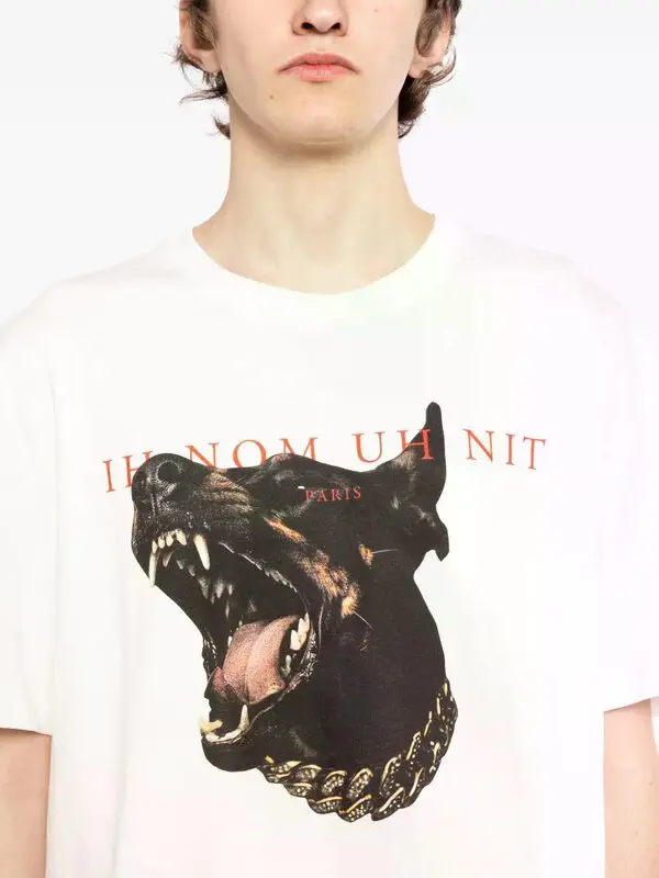 IH NOM UH NIT Graphic-print Crew Neck T-shirt - Neutrals