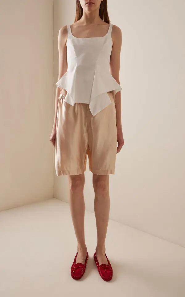 Khaite Rohe Satin Shorts