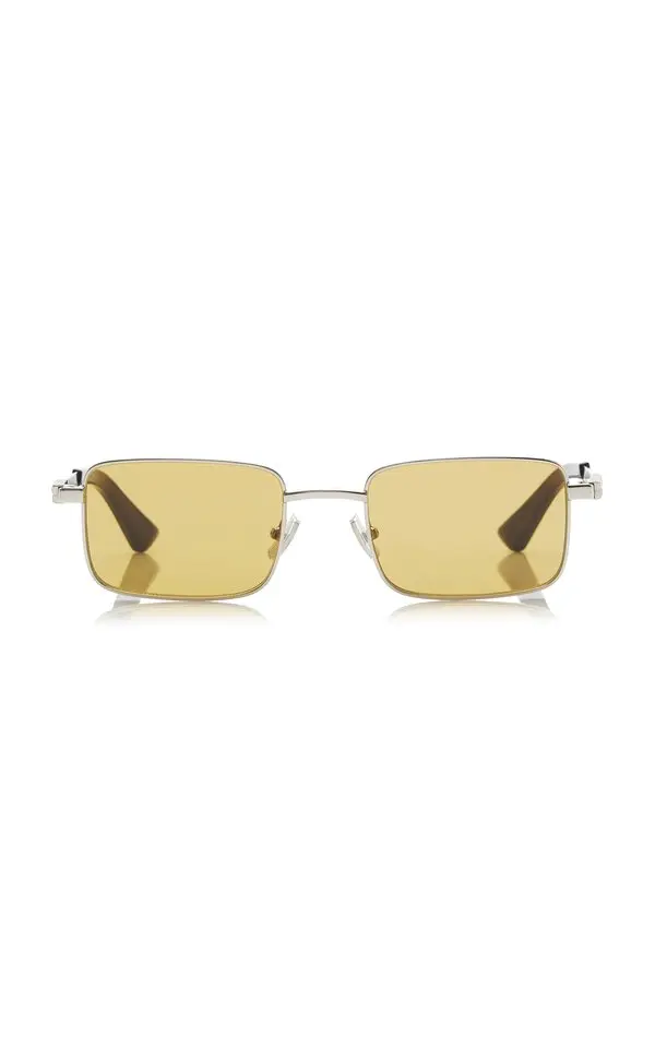 Bottega Veneta Square-frame Metal Sunglasses - Yellow